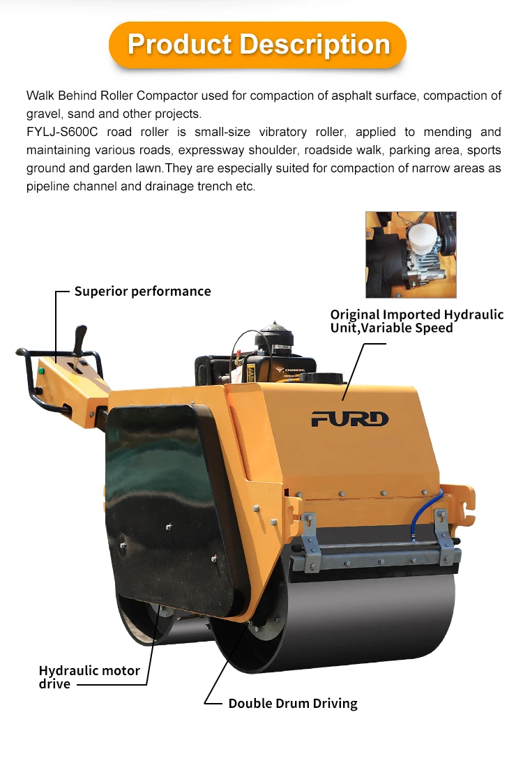 Mini Static Vibratory Compactor Self-propelled Vibratory Road Roller ...