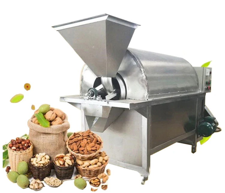 Commercial Automatic Peanut Rice Roaster / Cashew Nut Cocoa Bean ...