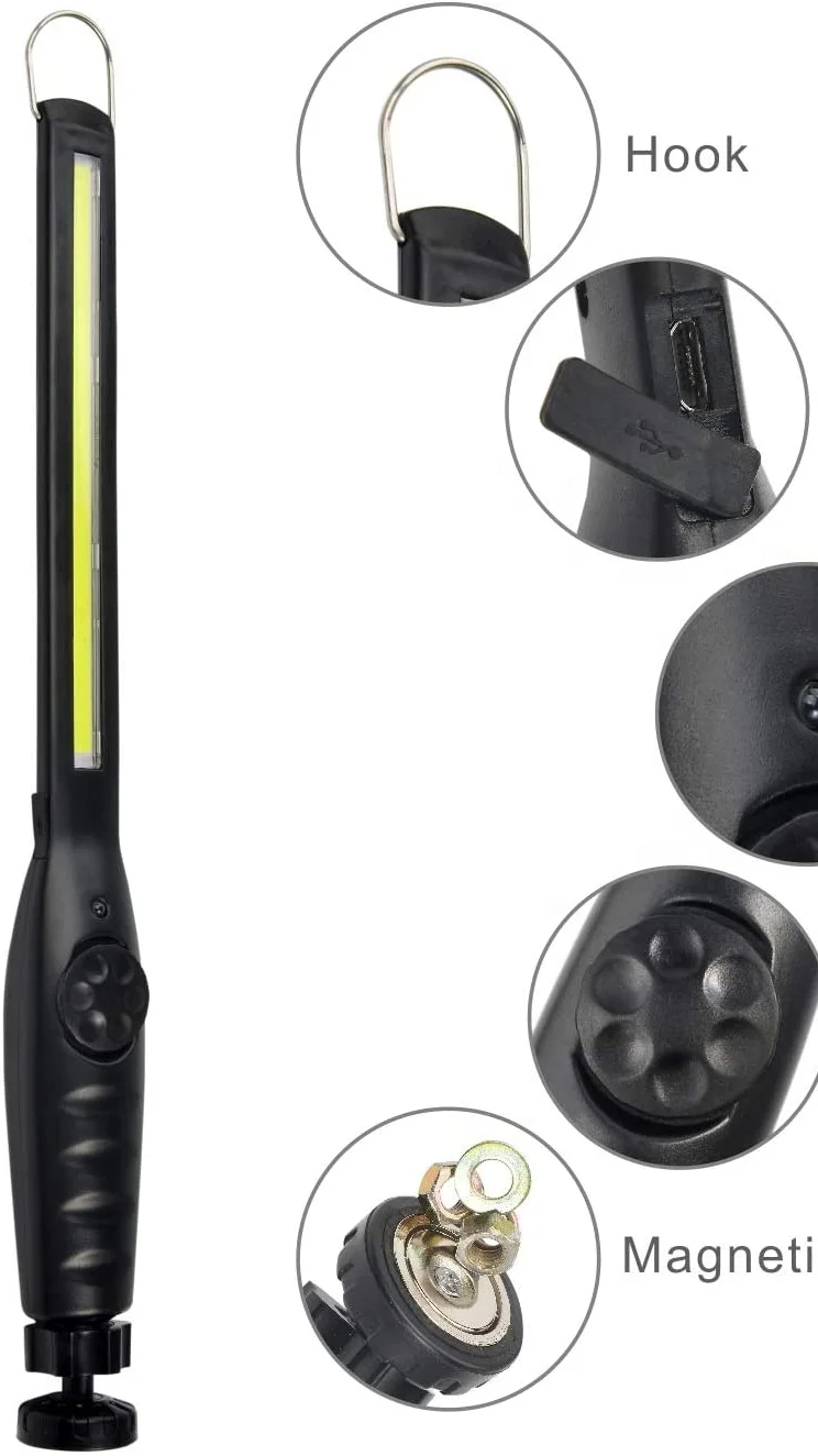 Cob Work Light 800 Lumens Rechargeable Led Work Light Portable Magnetic ...