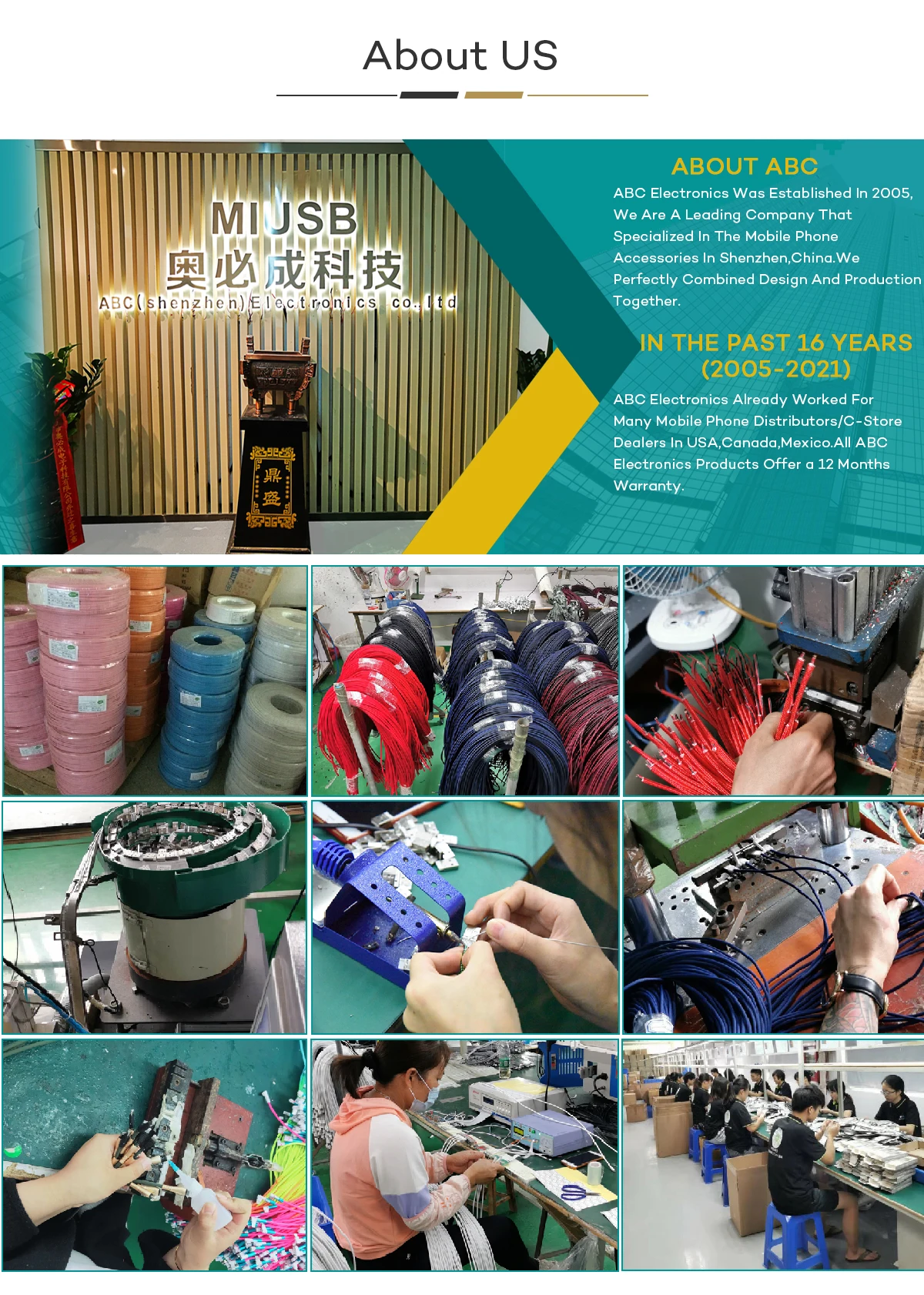 ABC (Shenzhen) Electronics Co., Ltd. - USB Charger; USB Cable; Wireless ...