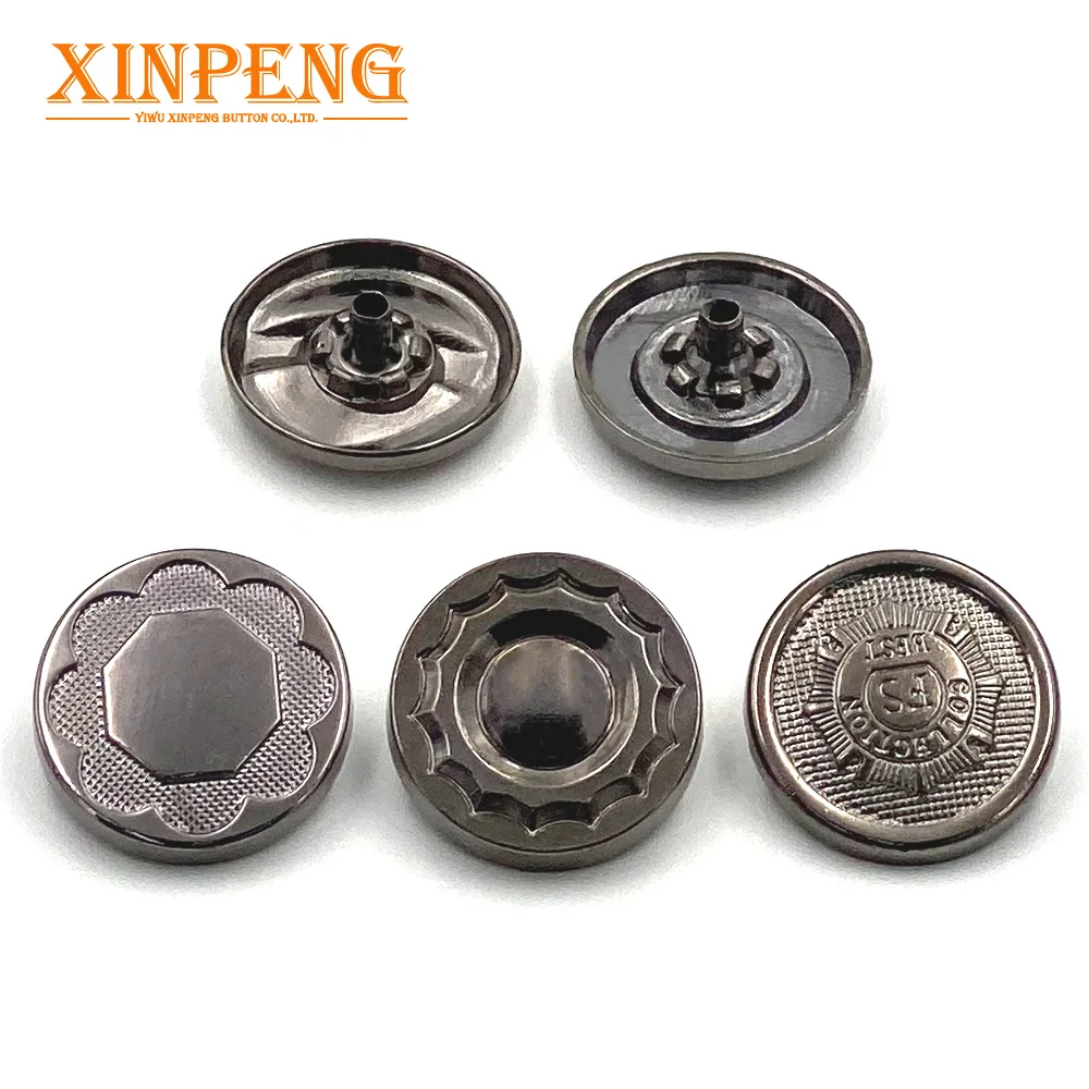 Botones Camisas De Latón Negro Prensa Cierre De Metal Oculto Botón Para ...