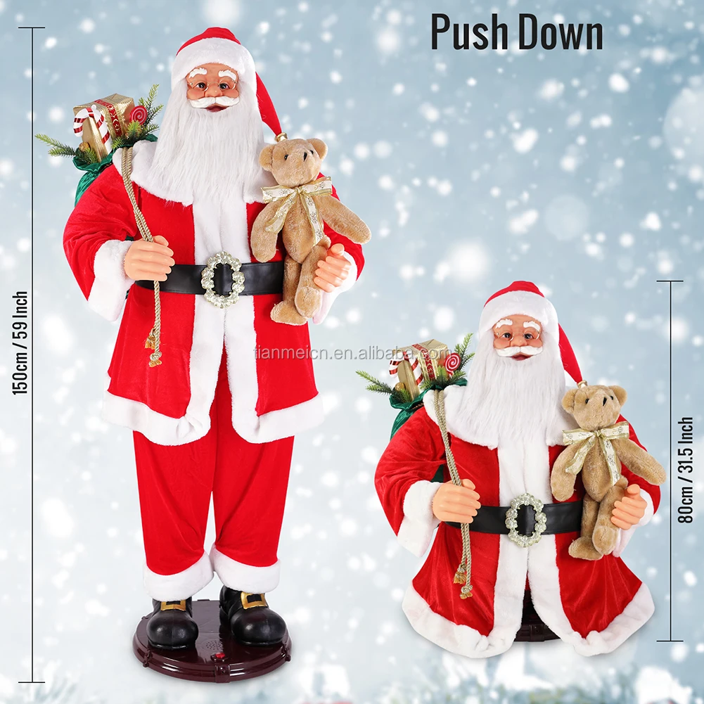 150cm Life Size Animated Dancing Santa Claus Figurine - Holiday Indoor ...