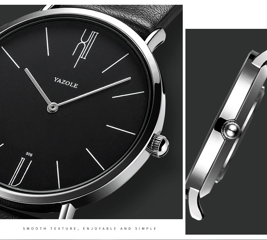 YAZOLE D 506 Men's Quartz Wrist Watch - Minimalist & Waterproof