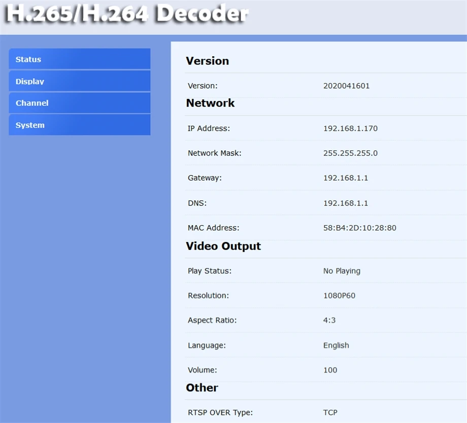 Uray H.265 H.264 Video Stream Decoder - 4K HDMI & CVBS Output