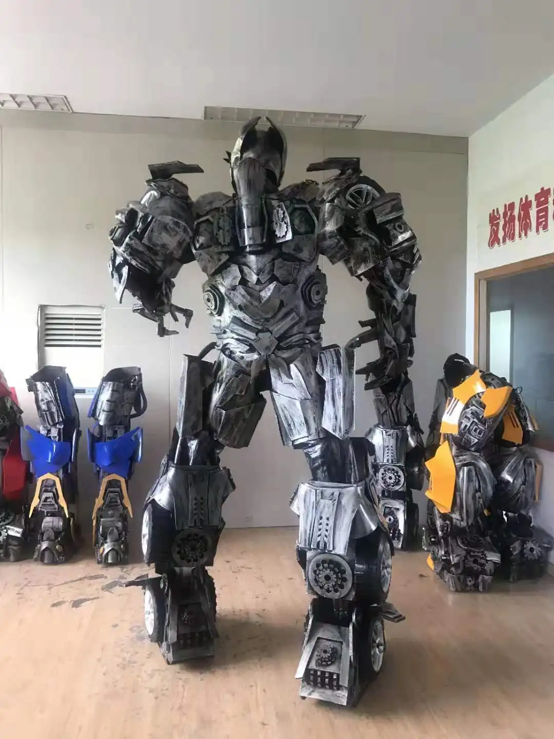 Cheap Eva Realistic Silver Cosplay Robot Costume With Voice Light Robot ...