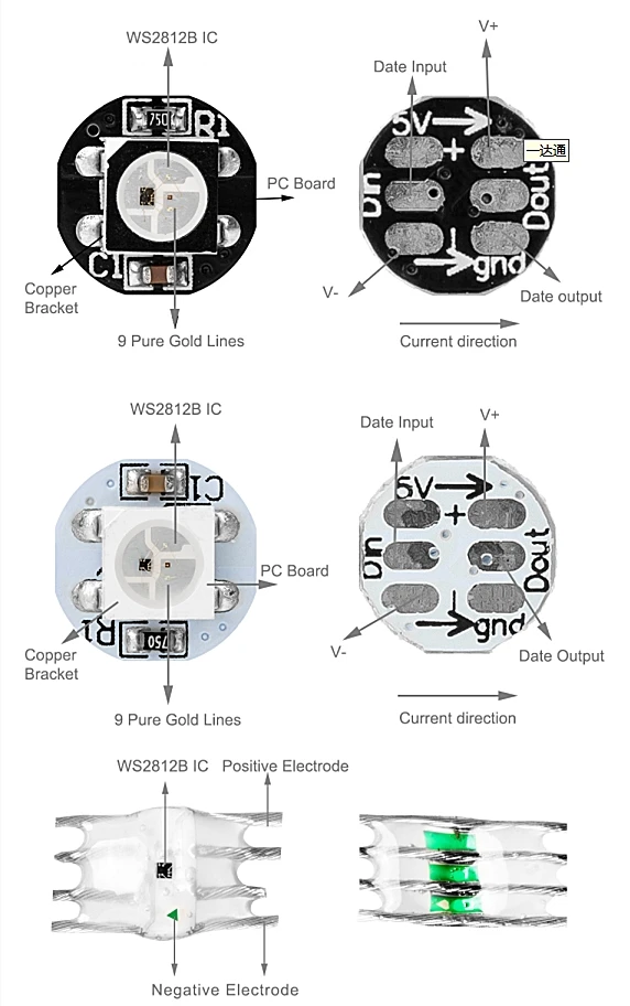 WS2812B RGB LED Pixel Nodes - Waterproof IP68 Christmas Lights