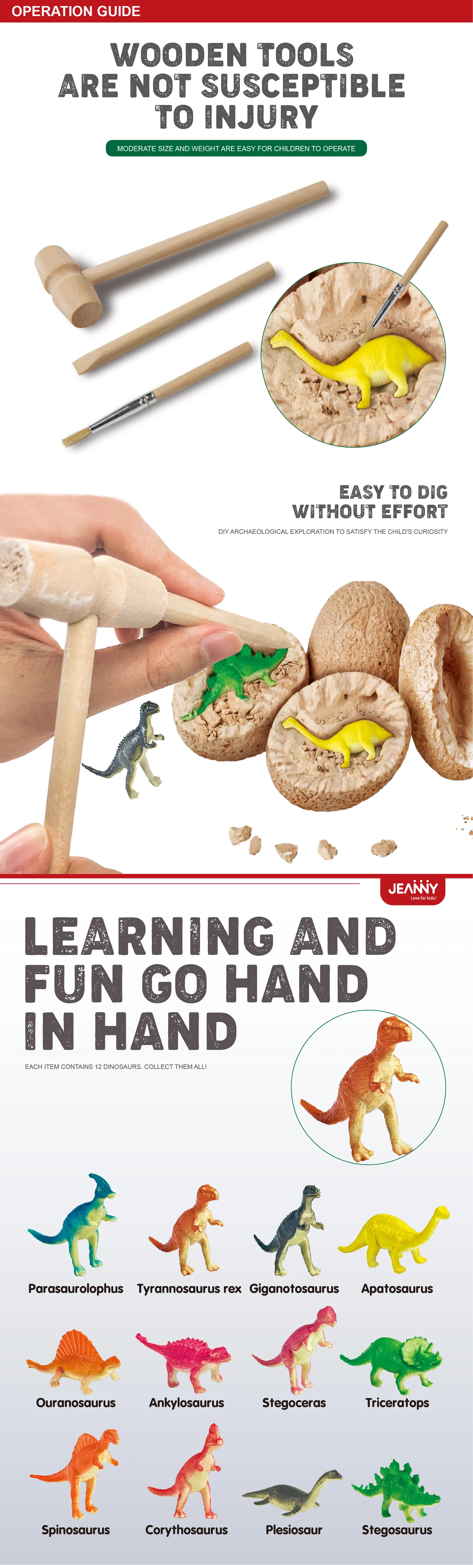 New 2020 Stem Educational Archaeology Fossil Dinosaur Egg Excavation ...