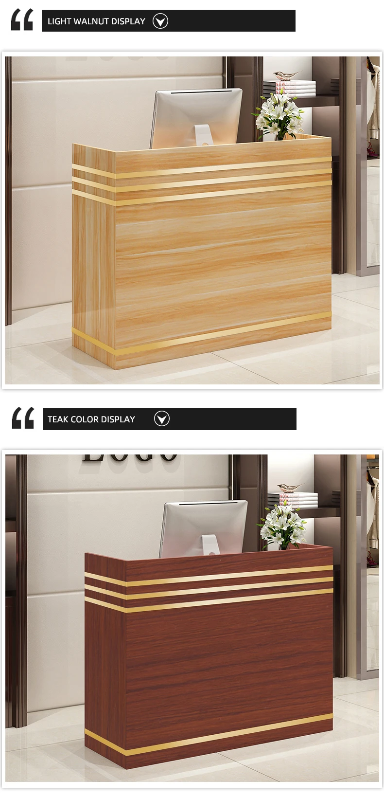 Custom Modern Retail Wooden Boutique Reception Desks