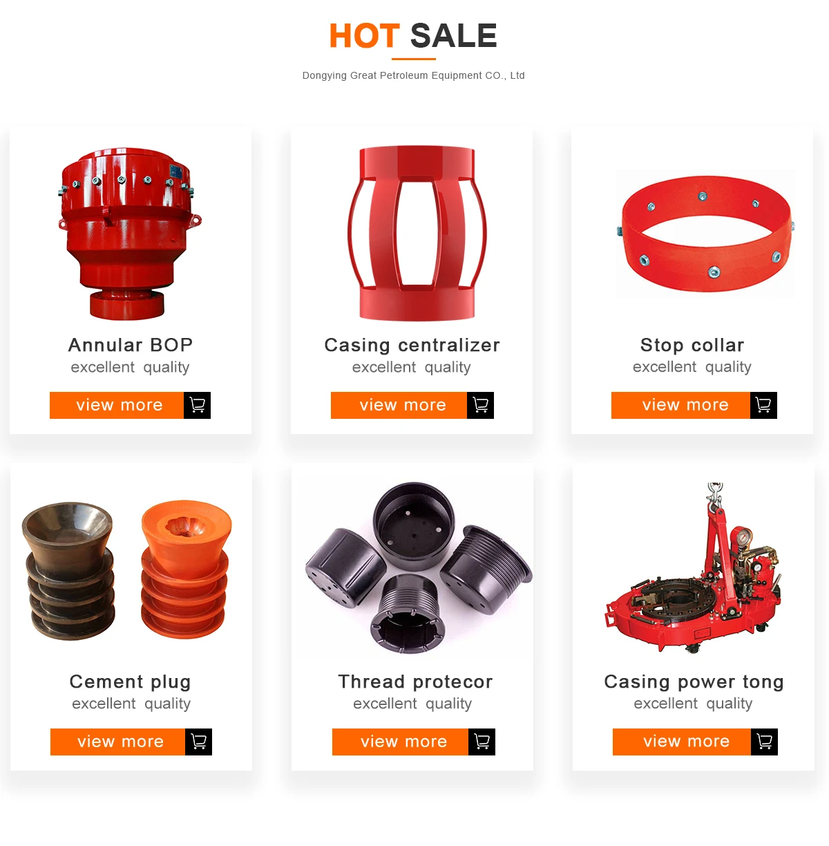 Dongying Great Petroleum Equipment Co., Ltd. - BOP, casing centralizer