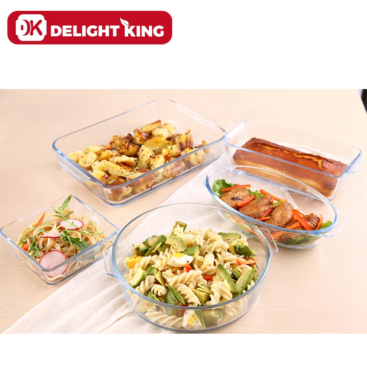 Value Glass Bakeware Set Oven Use High Borosilicate Glass Baking Dishes ...