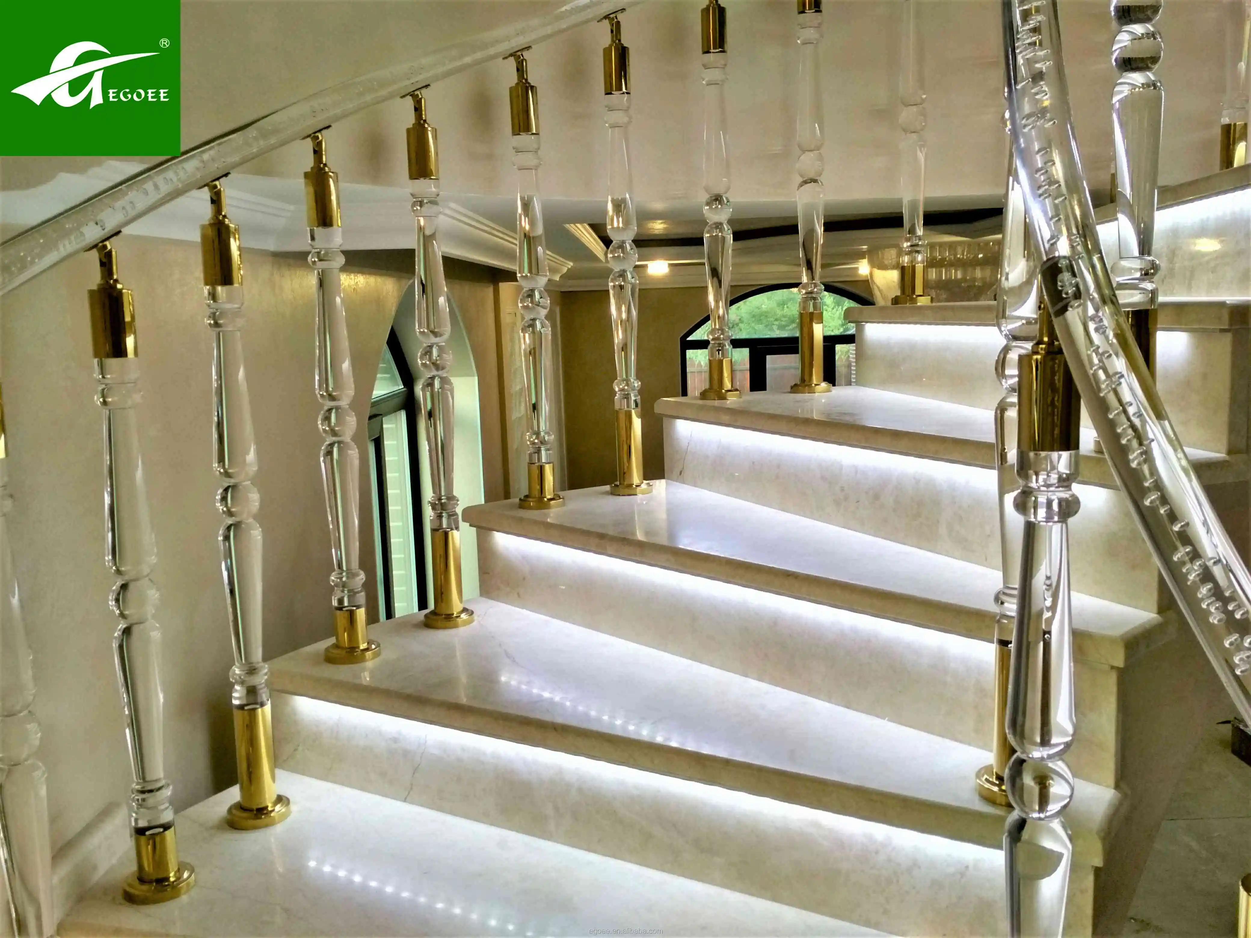 Acrylic Stair Railing - Crystal Handrail for Safety & Style