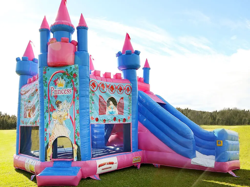 Pink Princess Inflatable Bounce House and Slide Combo
