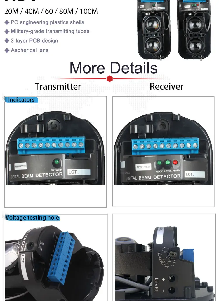 100m Outdoor Laser Perimeter Alarm - Infrared Detector