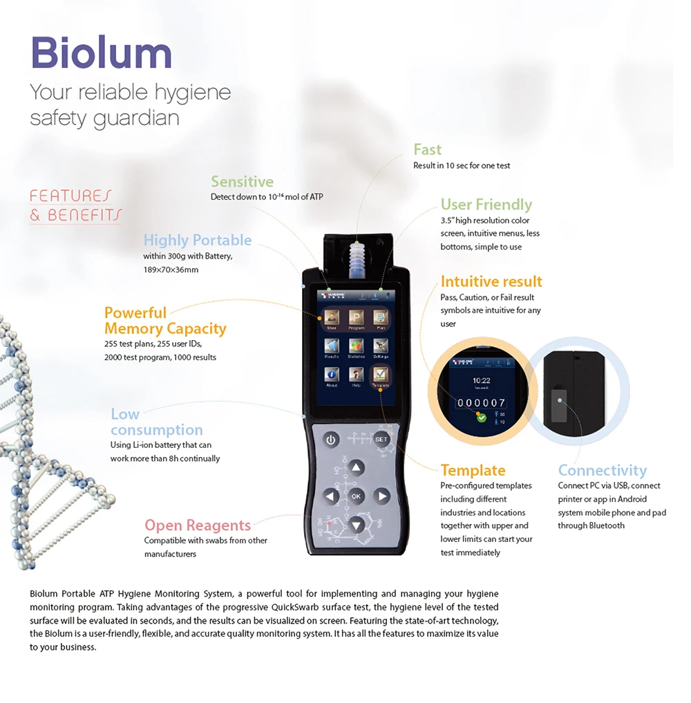 Biolum-ii Hygiene Monitor - Rapid ATP Bacteria Testing