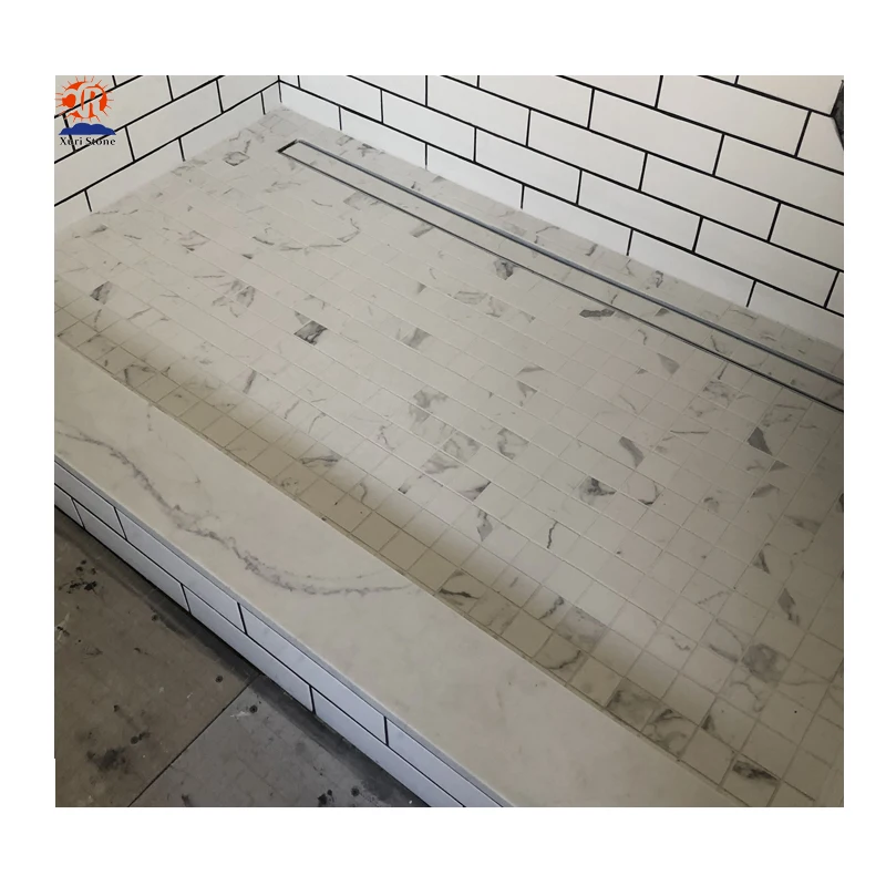 Quartz Shower Tray & Mosaic Tiles for Modern Bathrooms