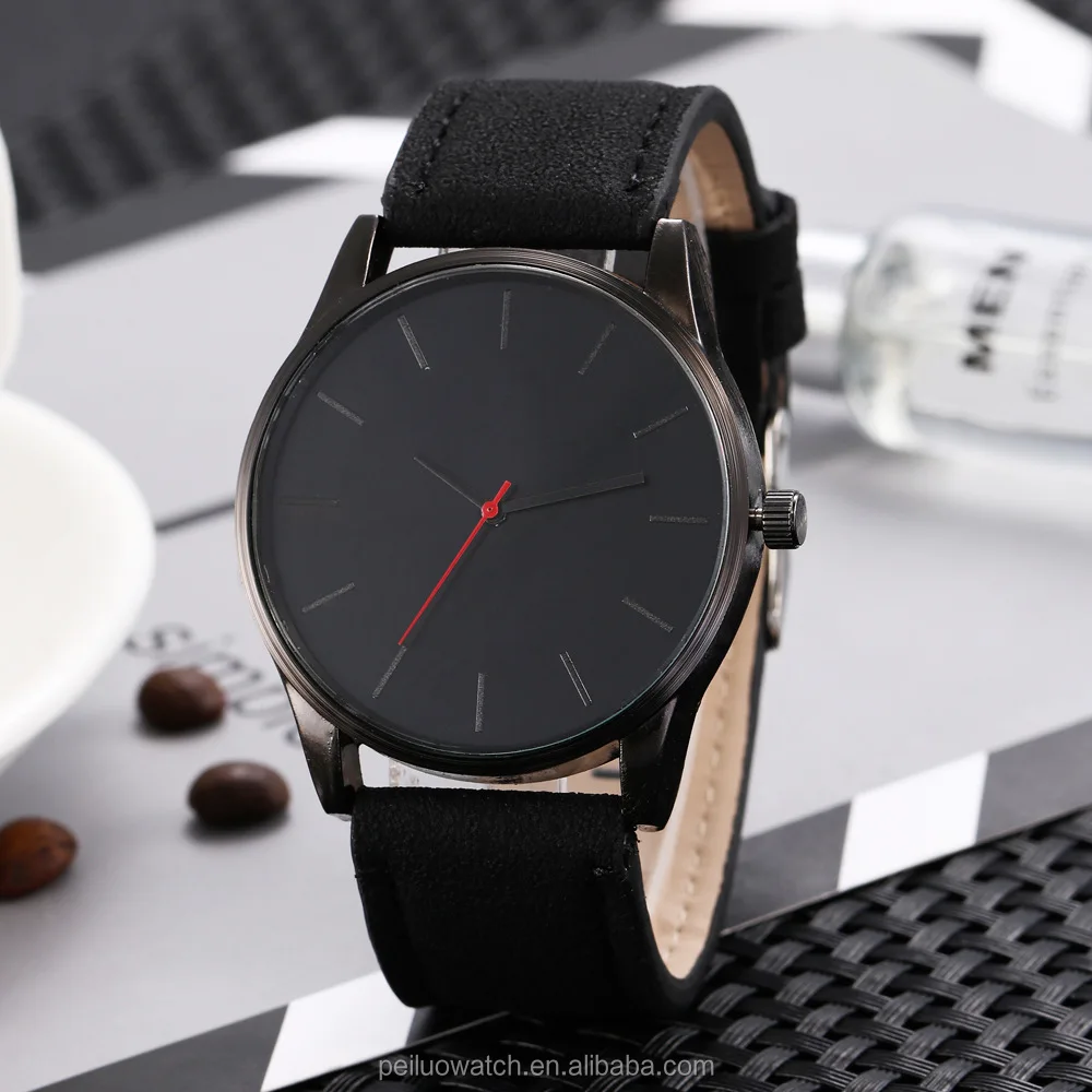 New Fashion Leisure Simple Luxury Men's Wrist Strap Large Dial Leather ...
