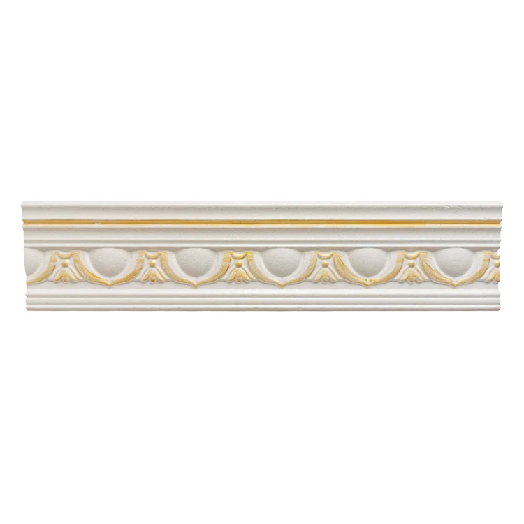 Gold Fancy Flower Embossed Polystyrene Cornice Design Decorative Crown ...