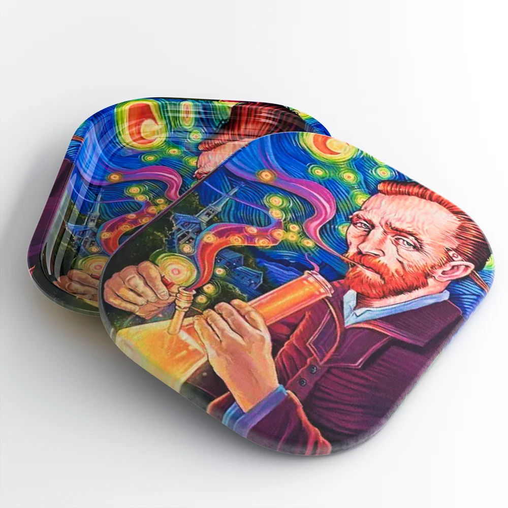 A 18*14cm Custom Logo Smoke Metal Herb Trays Plain Weed Cigarette Tray ...