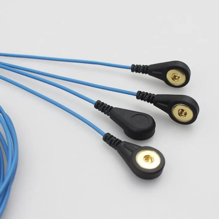 Medical Female Button Snap To 4mm Banana Plug Cable For Massager Ecg ...