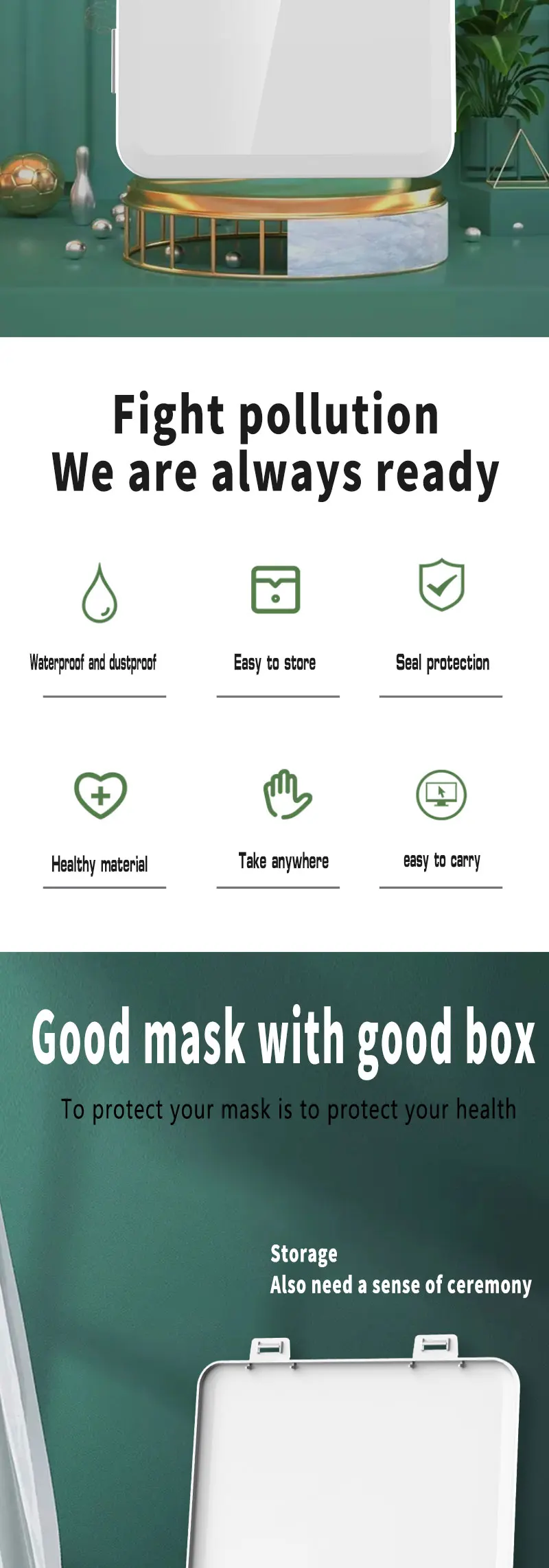 New Multi-color Mask Storage Box Pp N95 Mask Holder Small Foldable ...