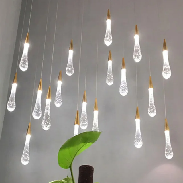Modern Gold Water Drop Crystal Creative Glass Bubble Pendant Crystal ...