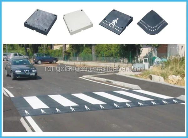 Heavy-duty Rubber Speed Bump Hump for Pedestrian Safety