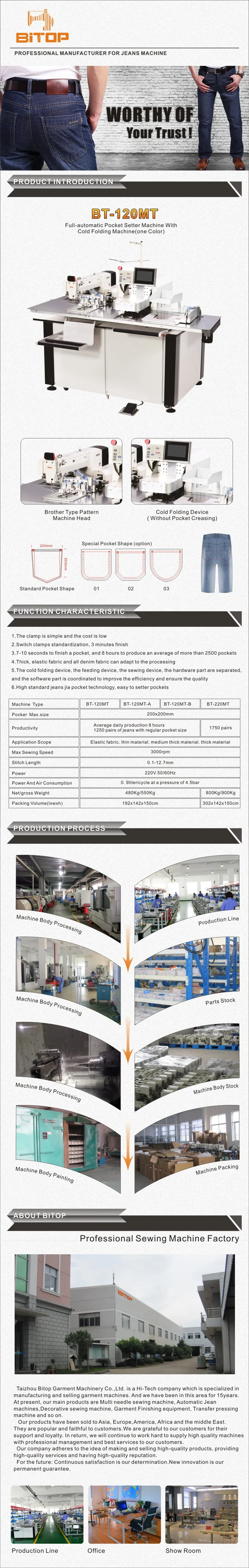 Bitop BT-120MT Automatic Single Head Pocket Setter Machine with Cold ...