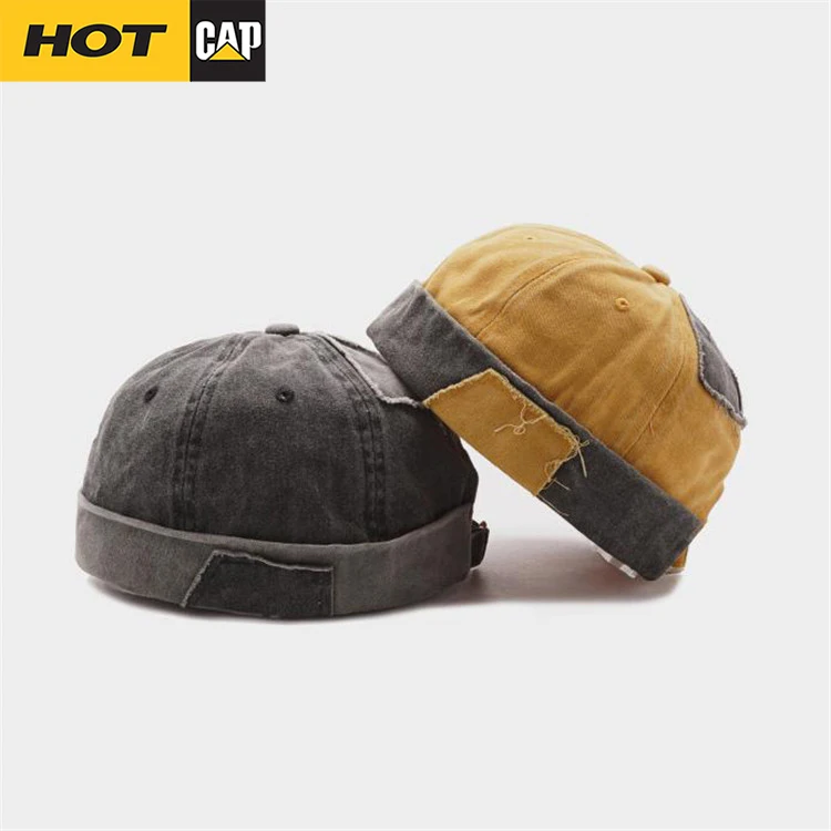 Washed Distressed Cotton Adjustable Baseball Cap Without Brim Custom ...