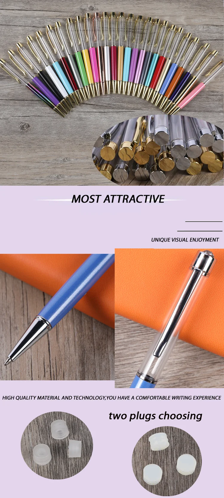 Japan Innovative Gold Foil Oil Liquid Ball Pen Diy Pen Colorful Diy ...