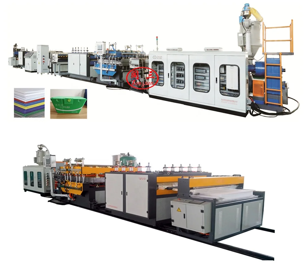 Plastic Pp Pe Hollow Corrugated Sheet Machine Automatic / Plastic ...