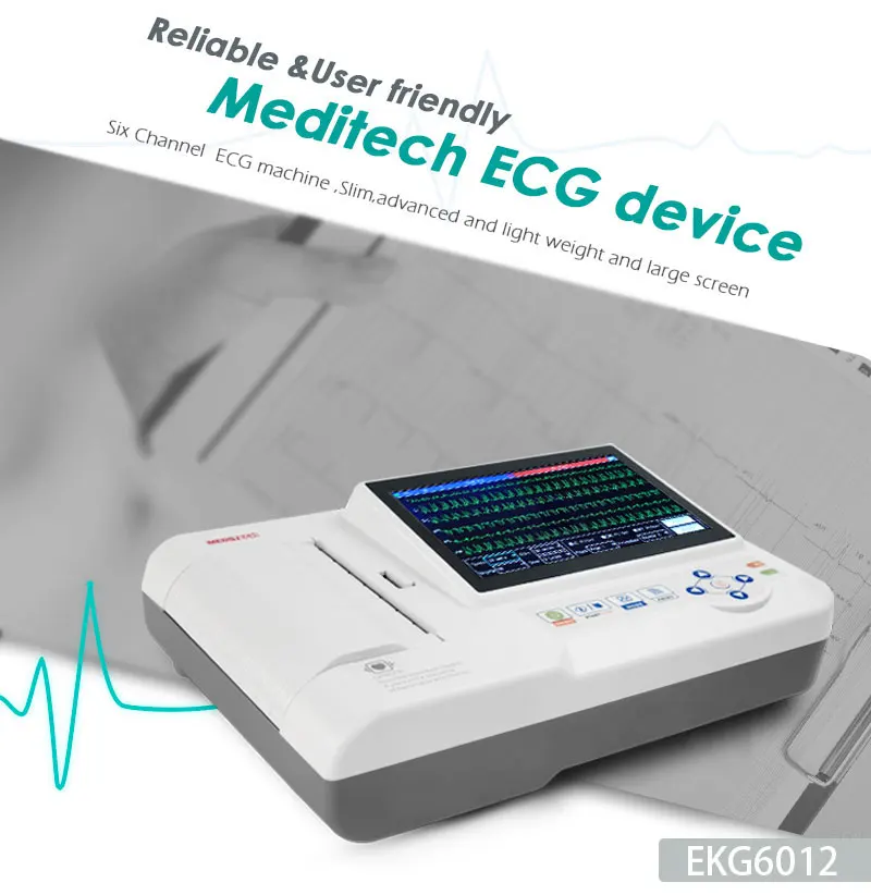 Digitale 6 Kanalen Ecg Apparaat,Touch Screen,En Gratis Pc Ecg Software ...