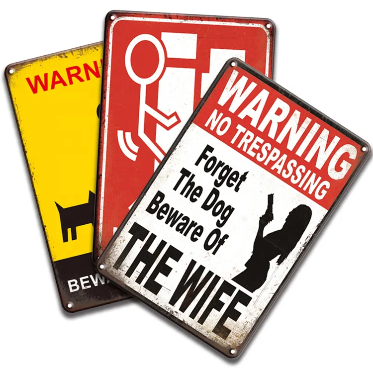 Best Quality Novelty Metal Plaque Warning Signs Custom Decorative Retro ...