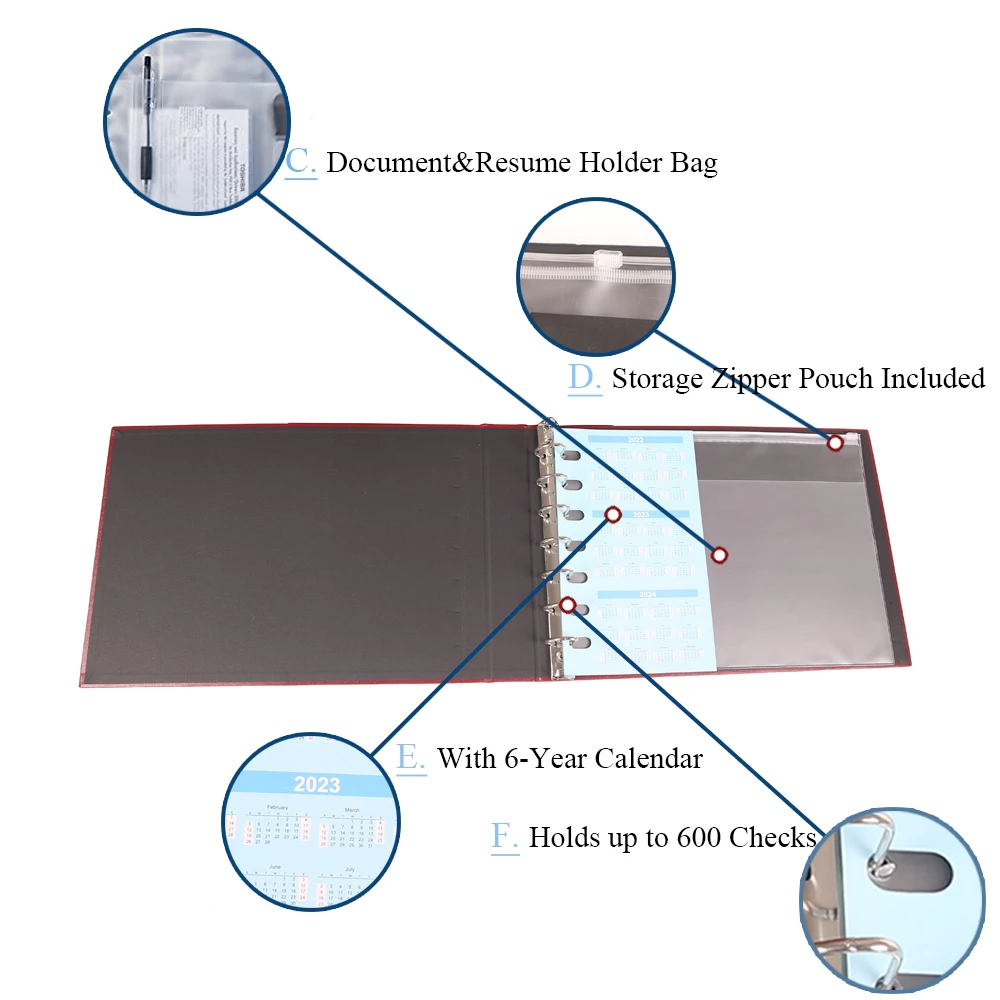 China Hardcover Presentation Business Check 7 Ring Binder File Folder ...
