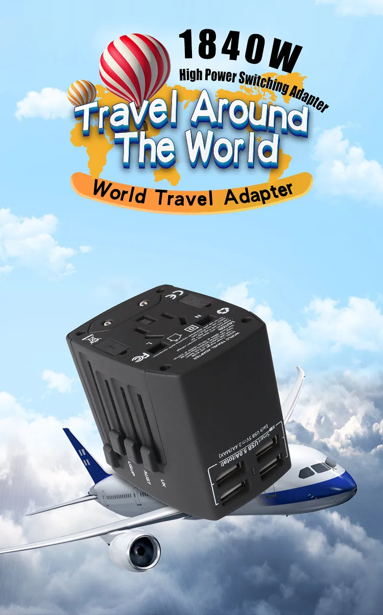 Universal Fast Charger International Travel Adaptor Us Power Adapter ...
