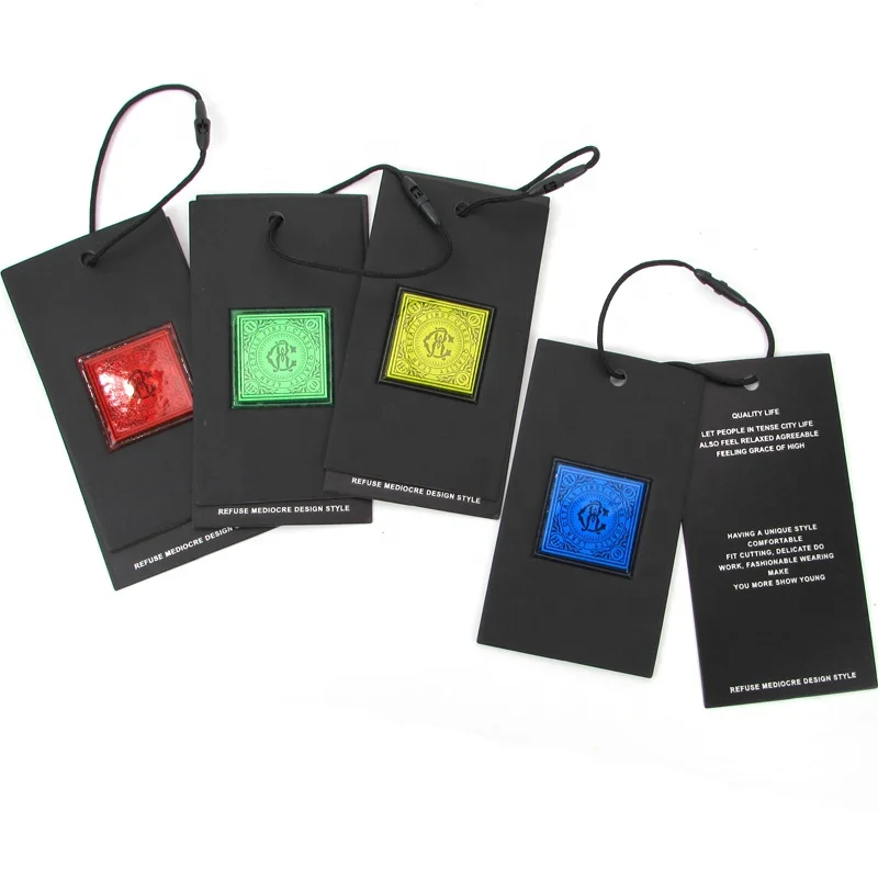 Customized Logo Print Embossed Hang Tag Paper Matte Hangtag/embossed ...