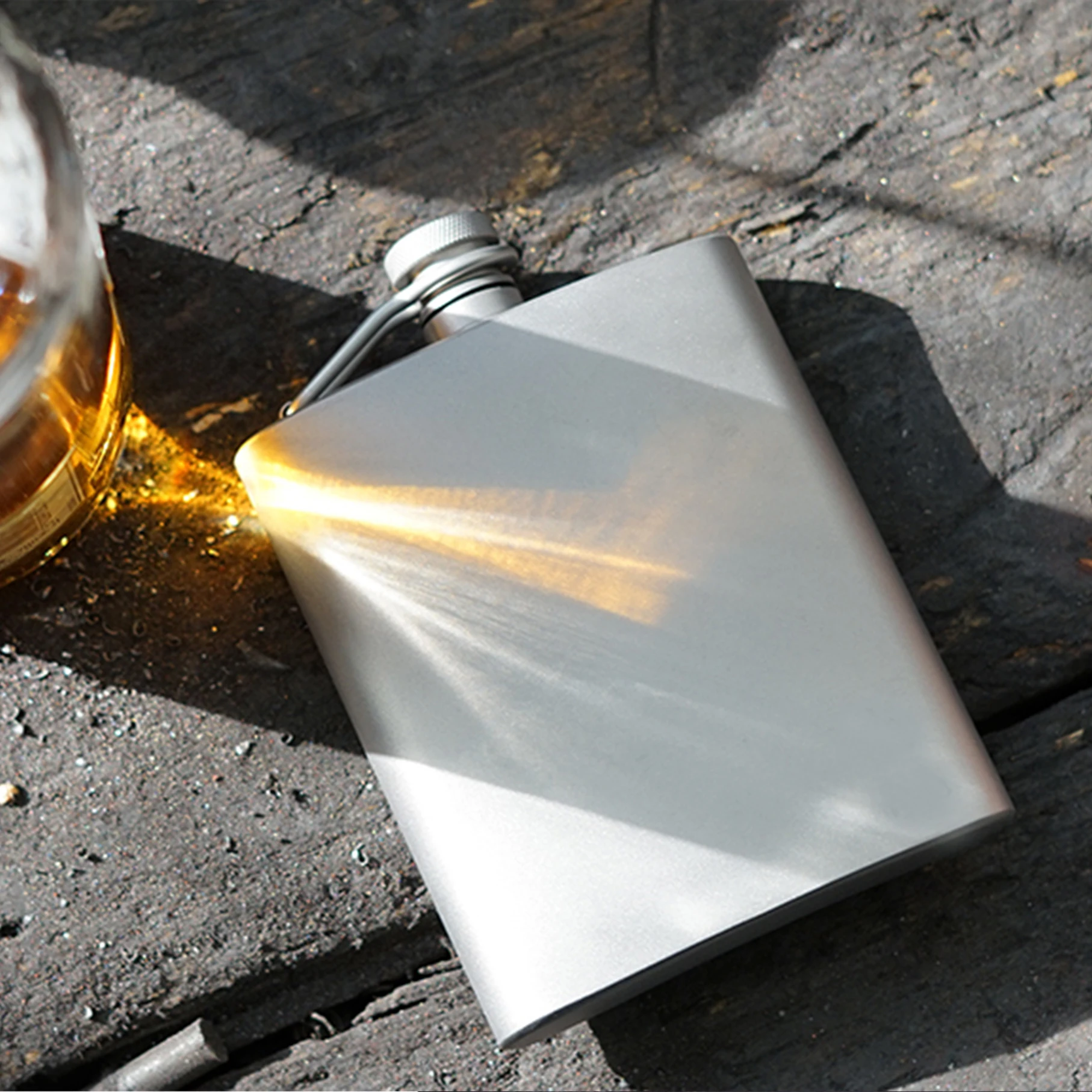 Men Whisky Flask 7oz Leak Proof Wine Pocket Titanium Hip Flask With ...