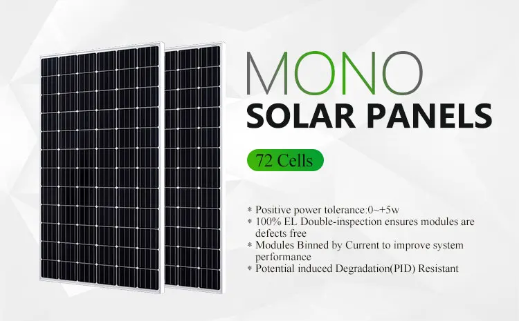 375 Watt Monocrystalline Solar Panels for Solar Power Systems