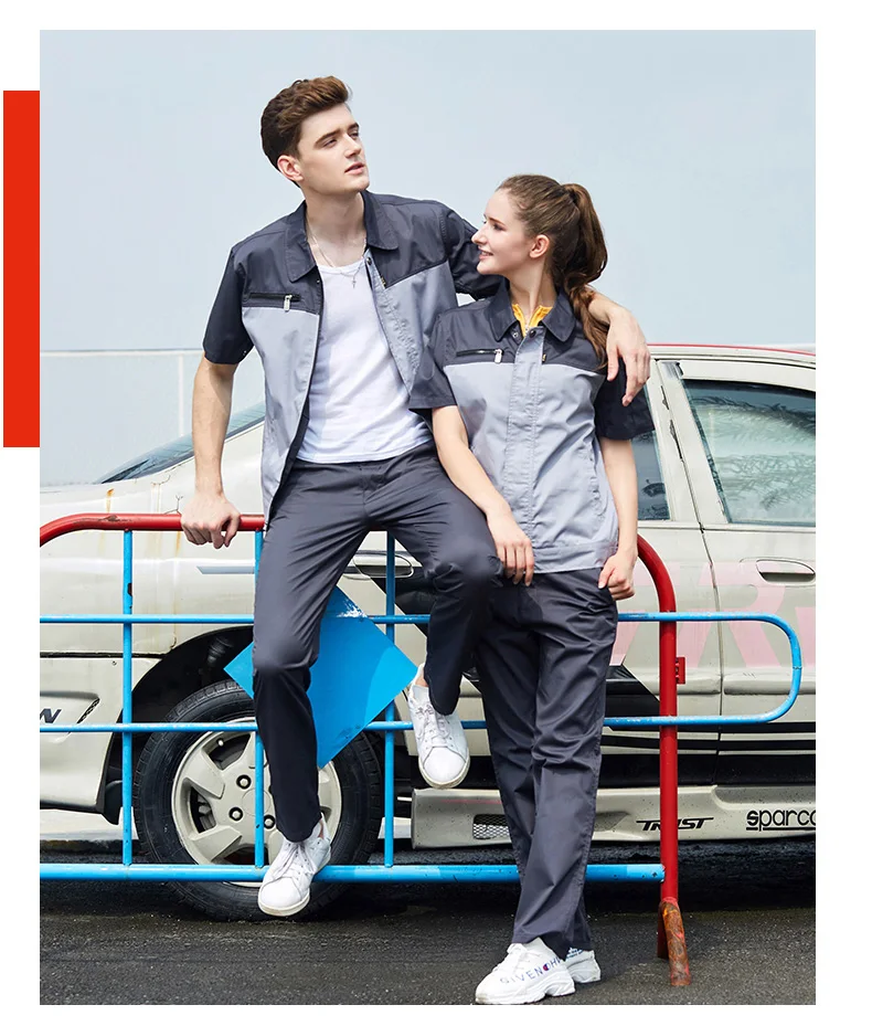 Summer Cotton Polyester Factory Short-sleeve Suit Custom Logo ...