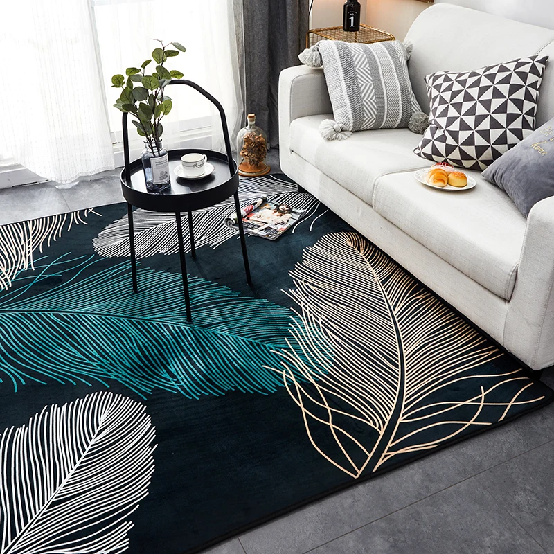 Simple Nordic Ultra Soft Velvet Area Rugs Fluffy 3d Carpets For Bedroom ...