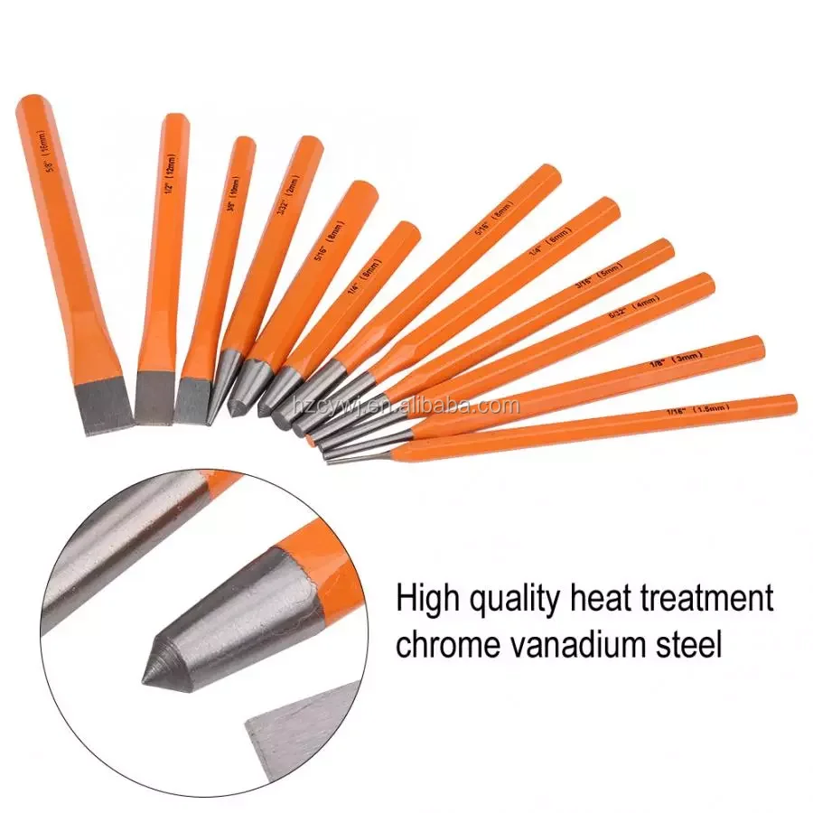 12pcs Professional Chrome Vanadium Combination Pin Center Cone Cylinder ...