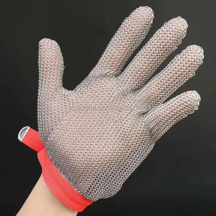 304l Stainless Steel Five Fingers Metal Mesh Glove For Butcher ...