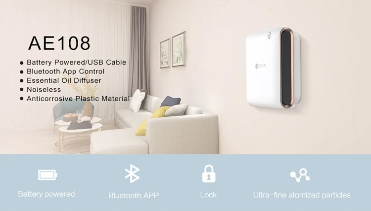 SCENTA Wall Mounted Aromatherapy Nebulizer Essential Oil Diffuser