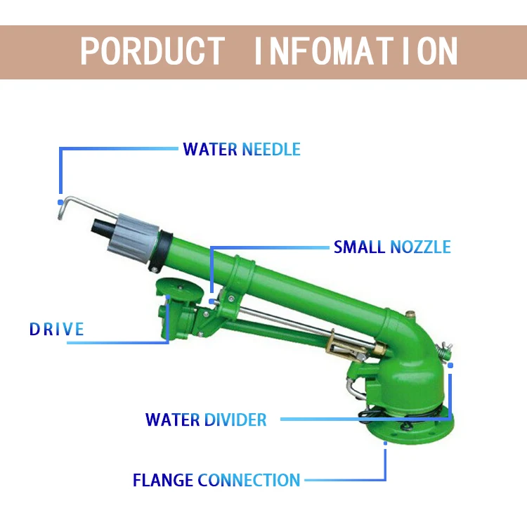 Big Farm Irrigation 62m Rain Gun - 360 Degree Rotary Vortex