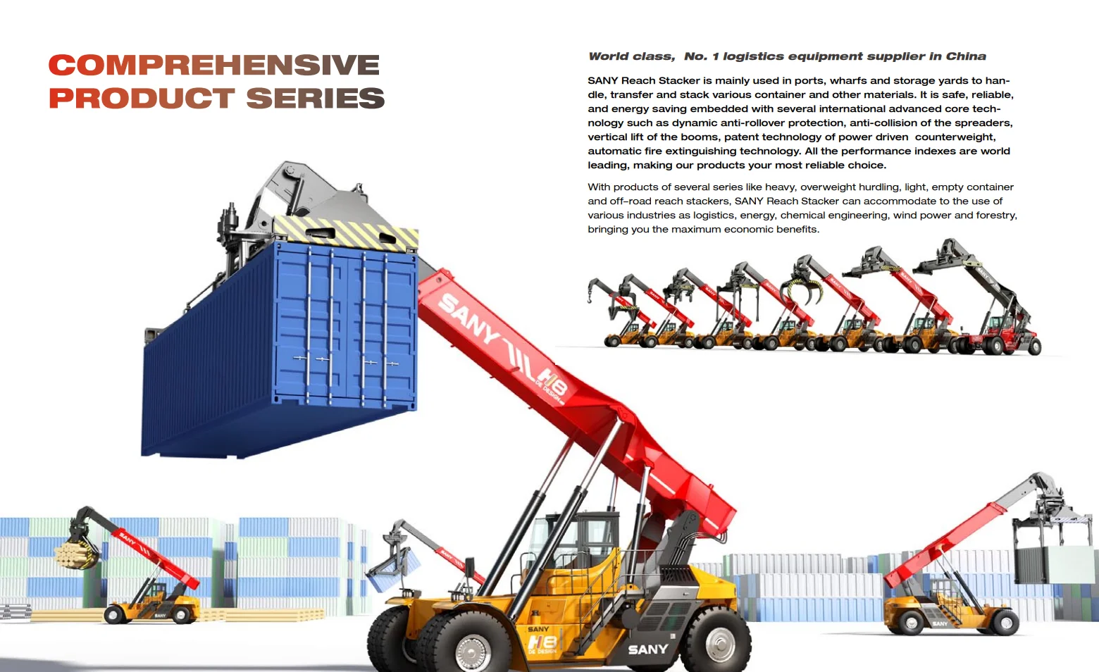 Sany Reach Stacker 45 Ton Srsc45h3 Srsc45h1 Container Reach Stacker ...