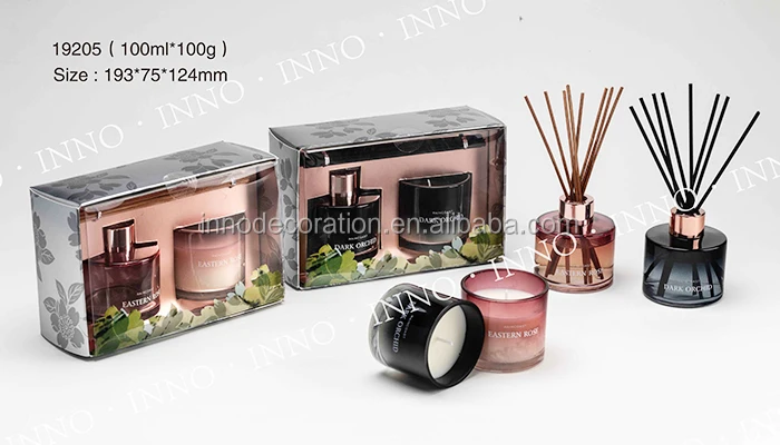 RAINCOAST Hot Sale High End Design Glass Gift Candle Set 100ML+100G ...