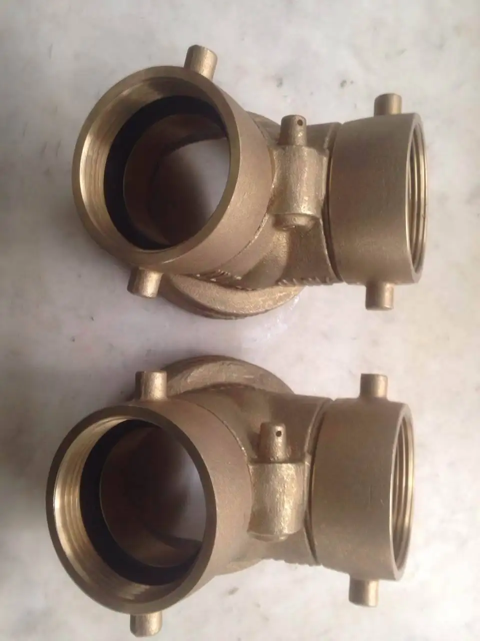 Two Way Fire Hydrant Straight Body FM&UL Brass Siamese Connections with ...