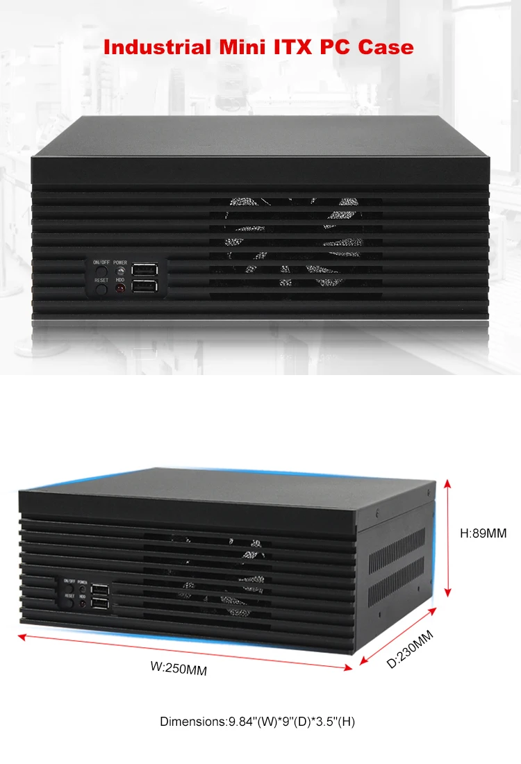 Custom 2u Mini Itx Aluminum Case Pc Slim Portable Industrial Computer ...