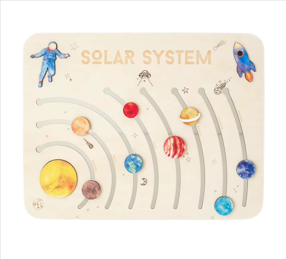 Tailai 2022 Solar System Model Board Wooden Science Toys Educational ...