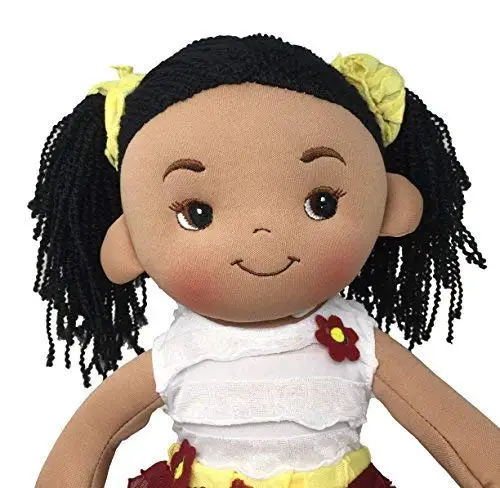 Customized 16 Inch Stuffed Plush Fabric African Black Girl Rag Doll ...