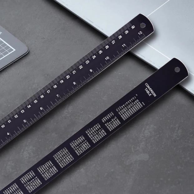 6inch Metal Laser-etched Black Stainless Steel Ruler Set - Buy ...